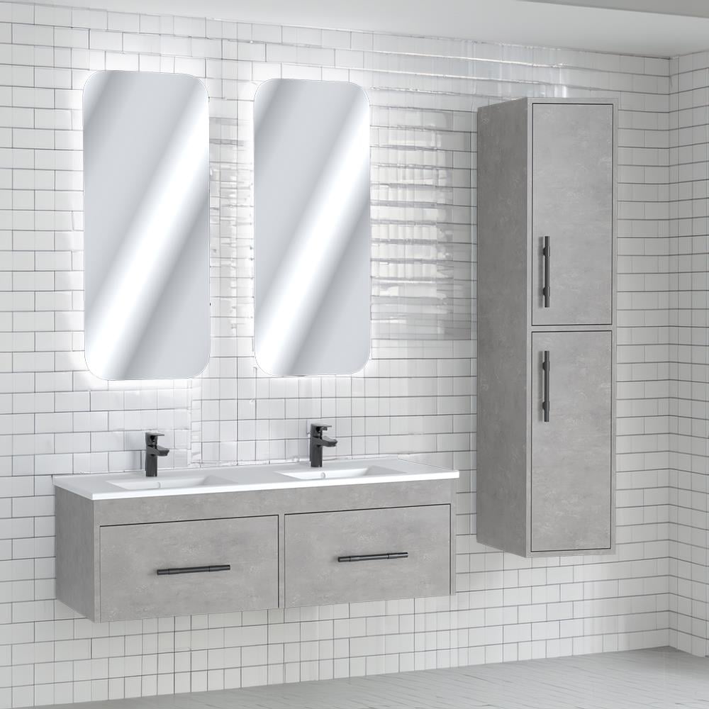 UBM Assos MDF Lam Banyo Dolabı 120 CM Çakıl Retro Gümüş