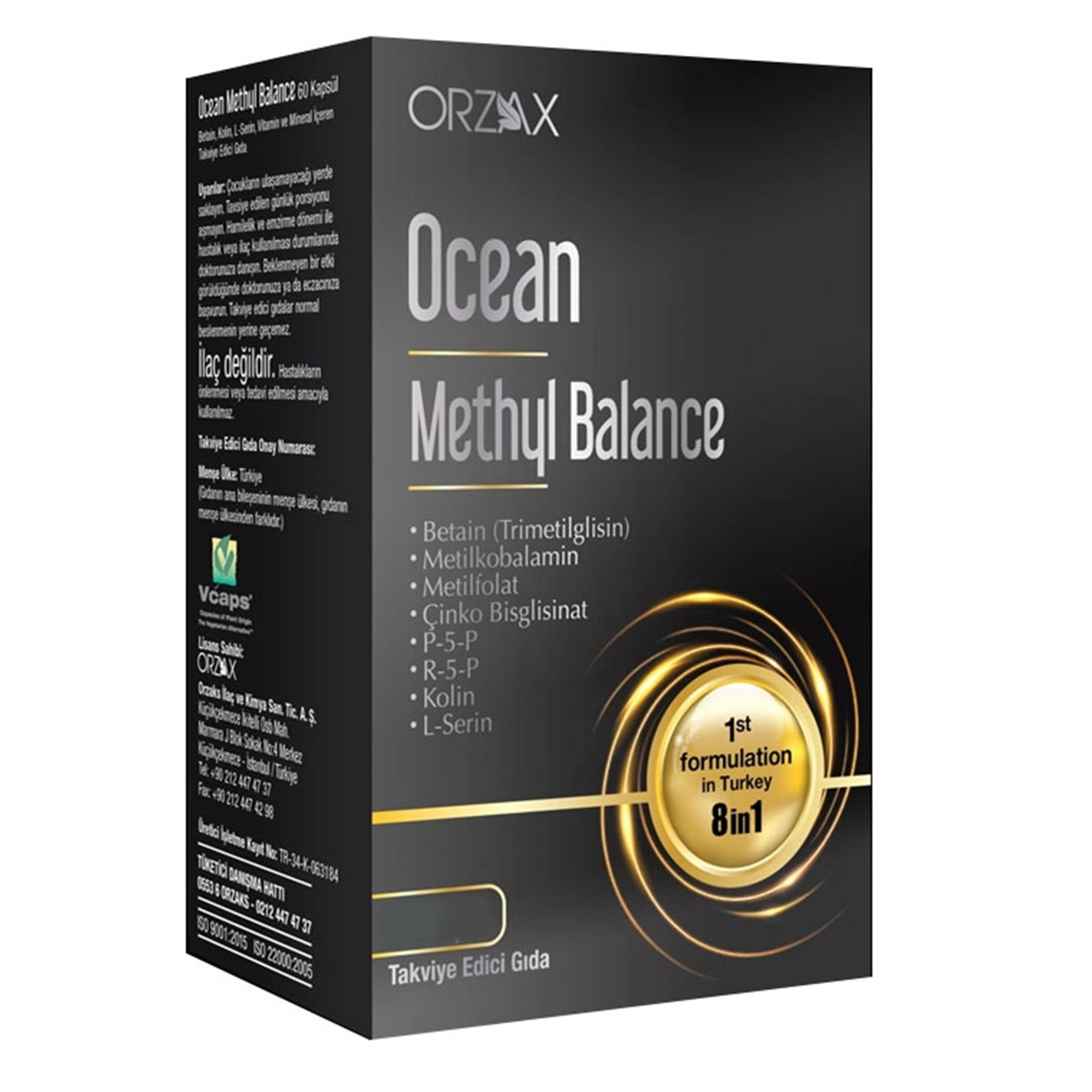 Orzax Ocean Methyl Balance Takviye Edici Gıda 30 Kapsül Fiyatları VitaminSAN