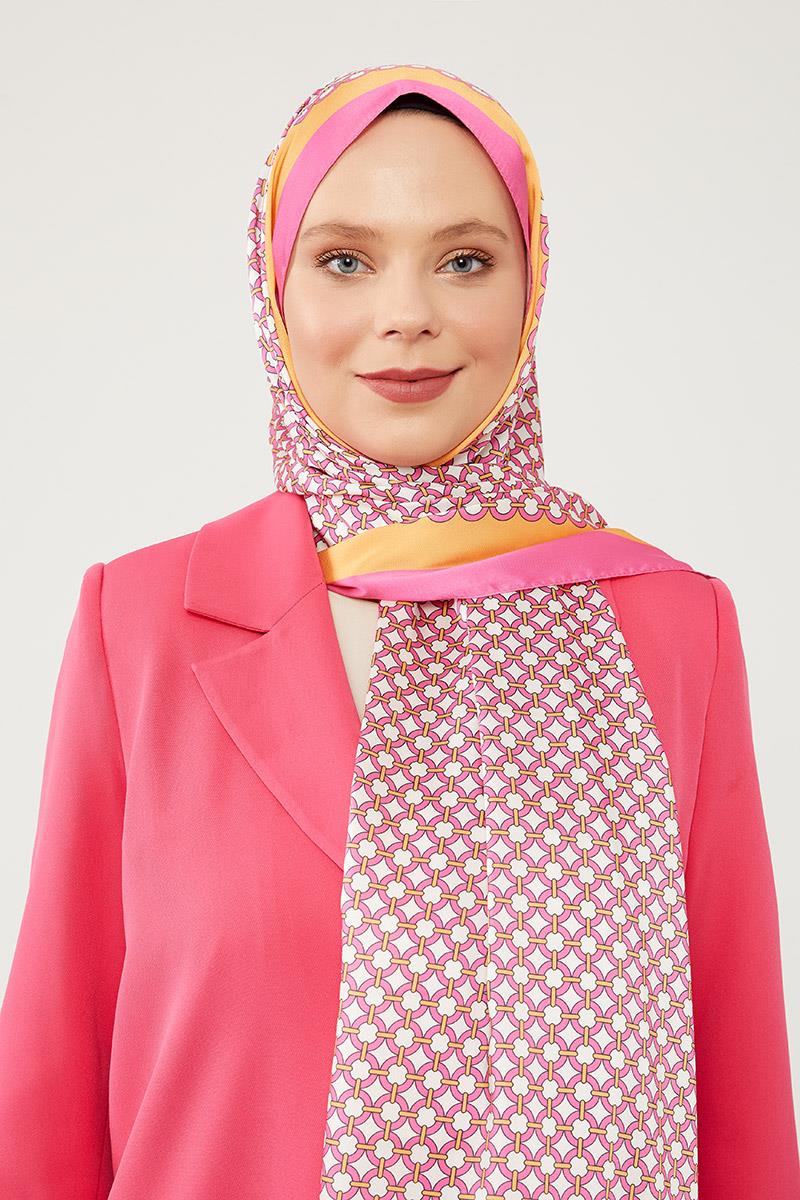 Fuşya Halka Desen Angel Şal - Levidor