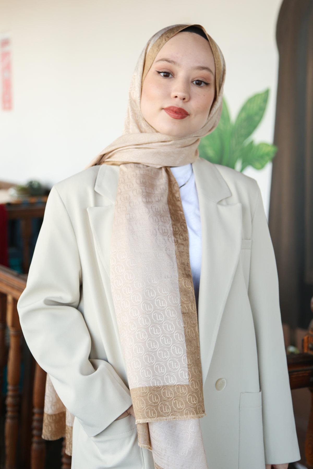 Monogram Desenli Şal Modelleri | Hint İpek