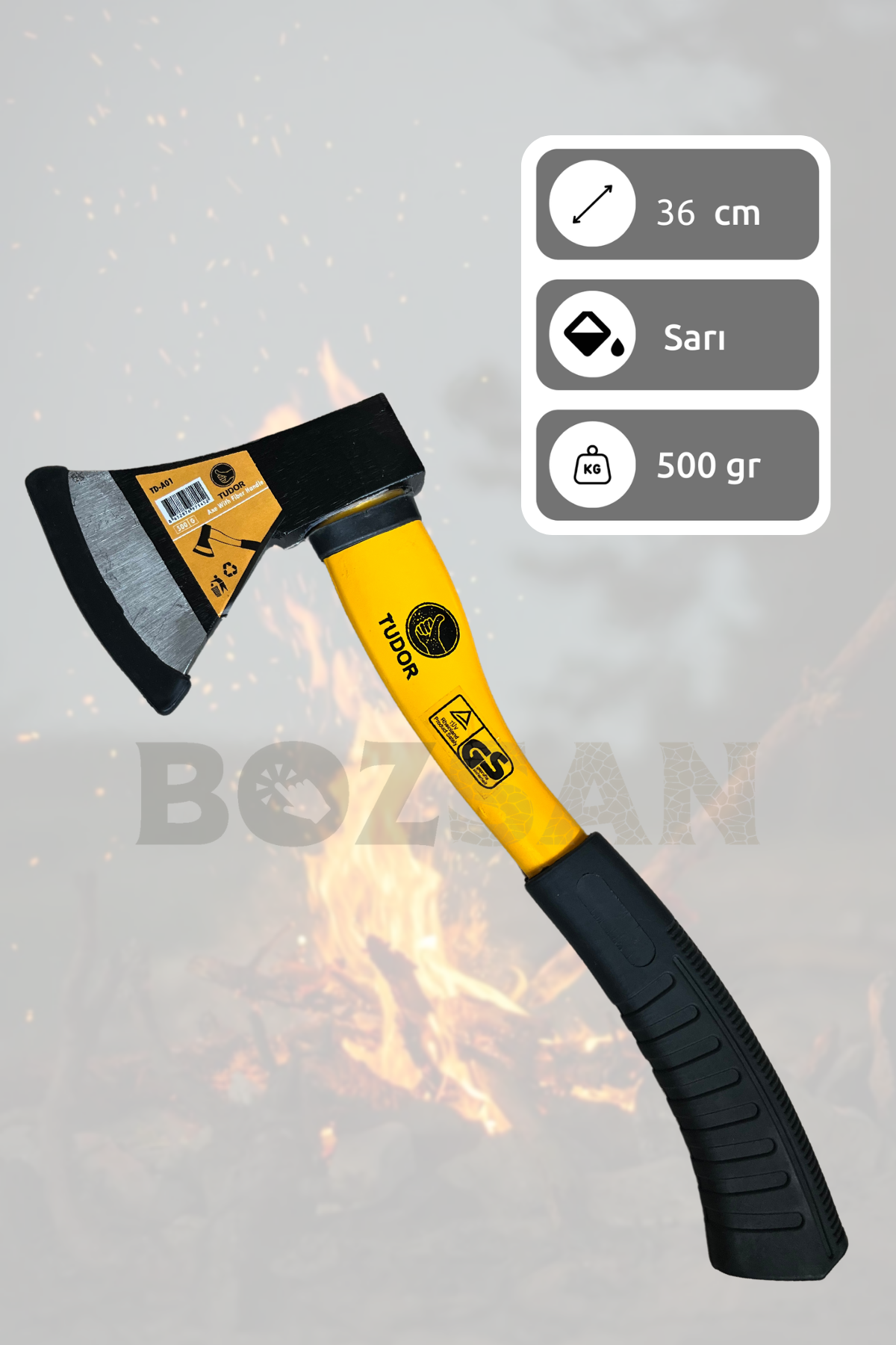 TUDOR TD-A01 KAMP BALTASI FİBER SAPLI, OUTDOOR