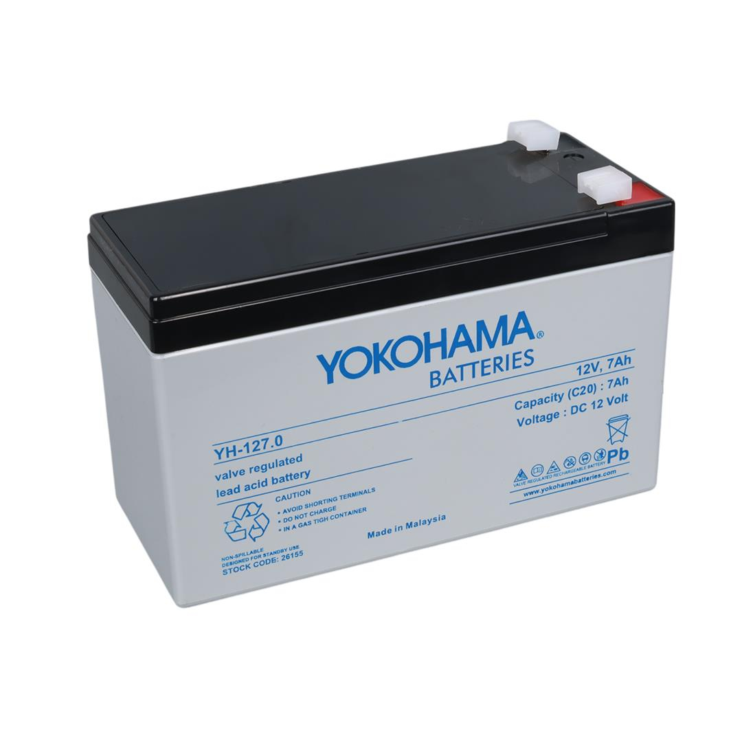 Yokohama YH-127.0 12 Volt - 7 Amper Akü (150*65*90 Mm) [1.95 Kg] Fiyatı - Merter Elektronik