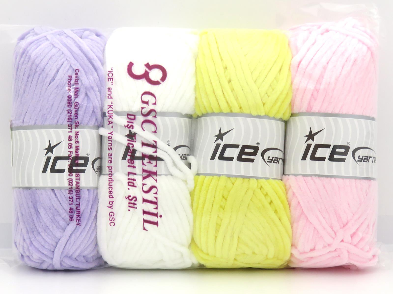 400 gr ICE YARNS Chenille Baby Yarns MIXED LOT (100% MicroFiber) Yarn ...
