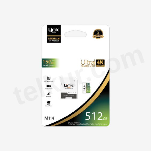 LinkTech M114 Premium 150MB/sMicro SD Ultra 512 GB Hafıza Kartı