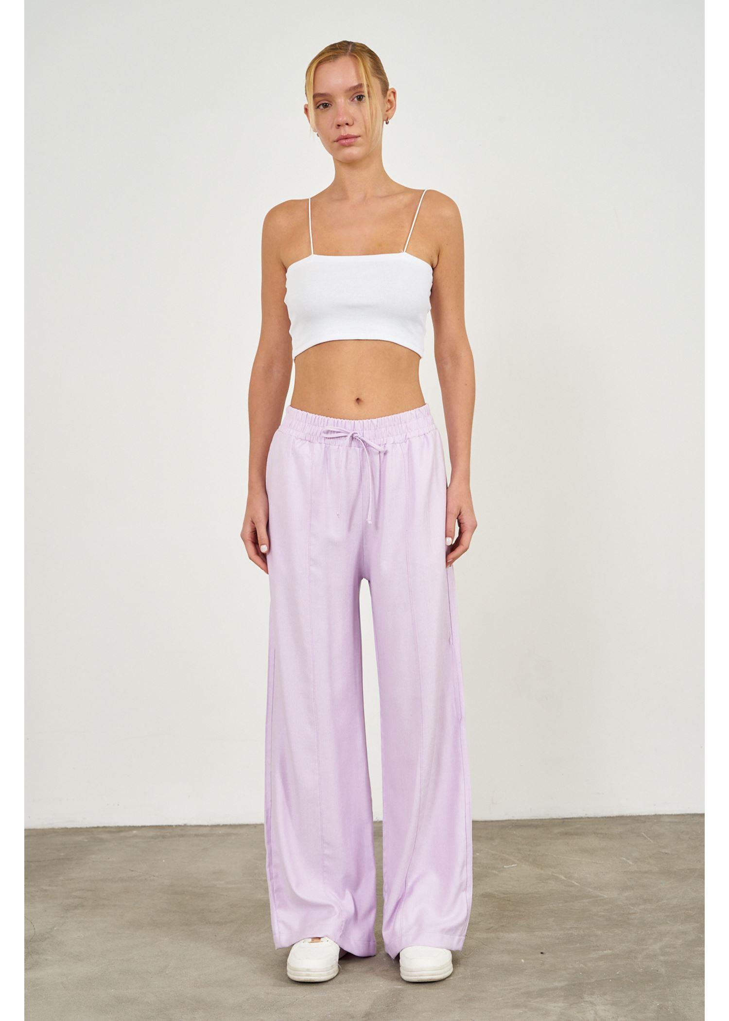 Önü Çimalı Diyagonal Pantolon - Tiffany & Tomato