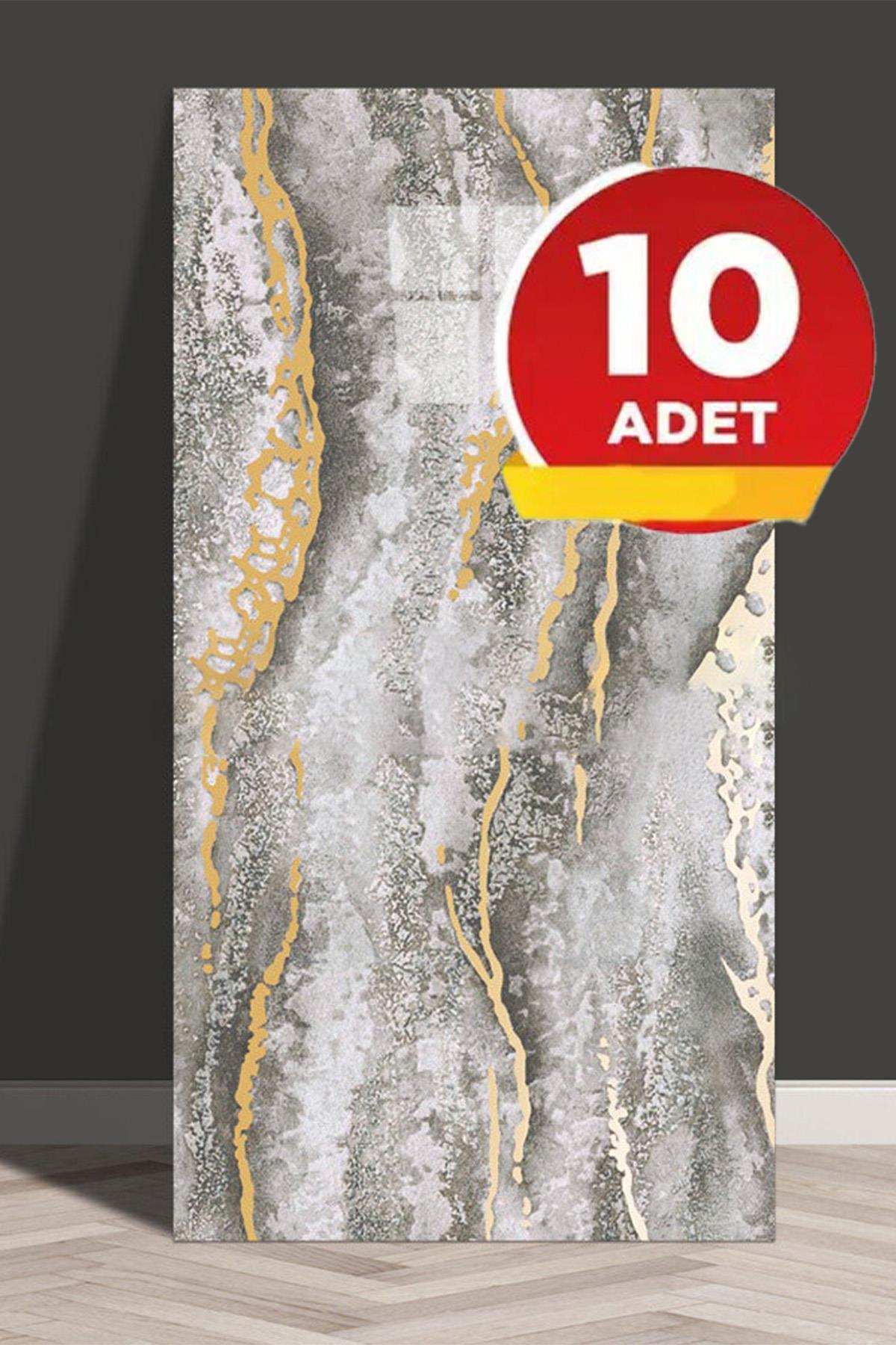 30x60cm Gold Gri Damar Mermer Desenli Kendinden Yapışkanlı Banyo PVC Duvar Paneli-M6007