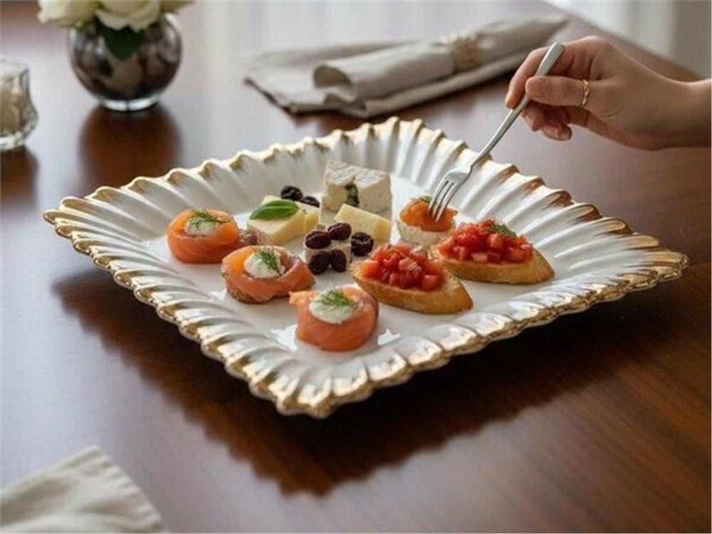 royking sunum ve ikram tabağı gold