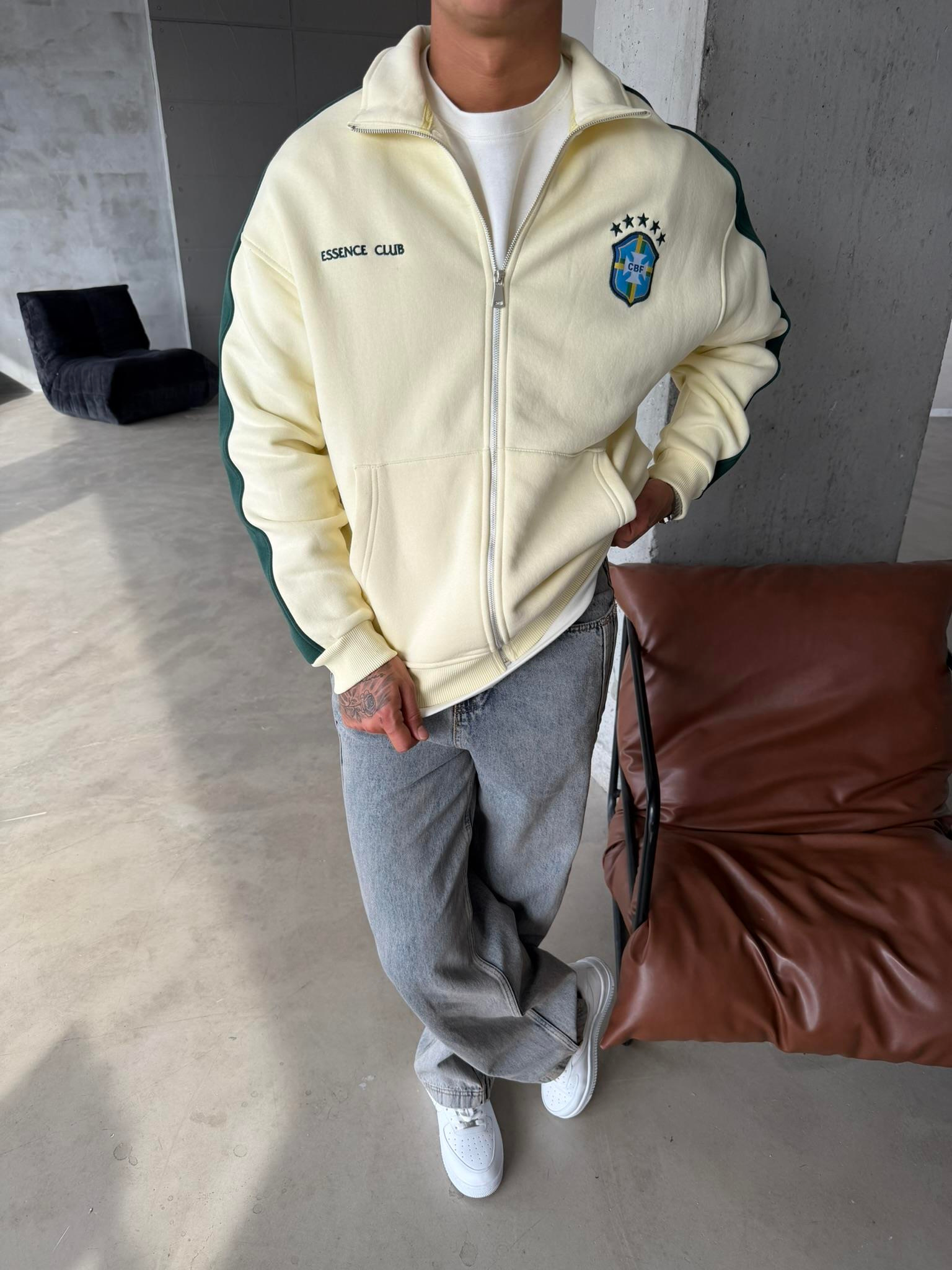 Retro Brazil Style Track Zip - Sarı