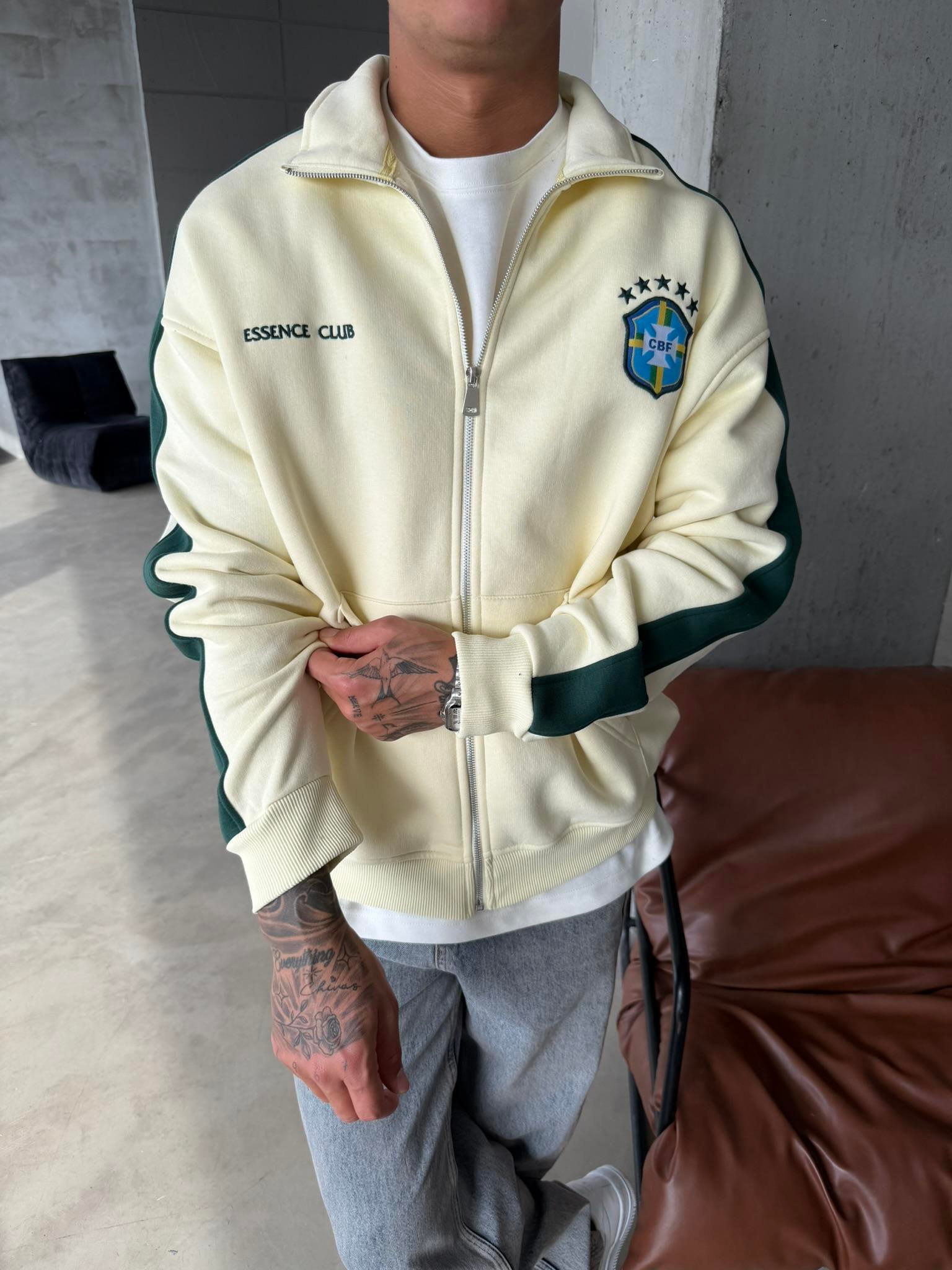 Retro Brazil Style Track Zip - Sarı