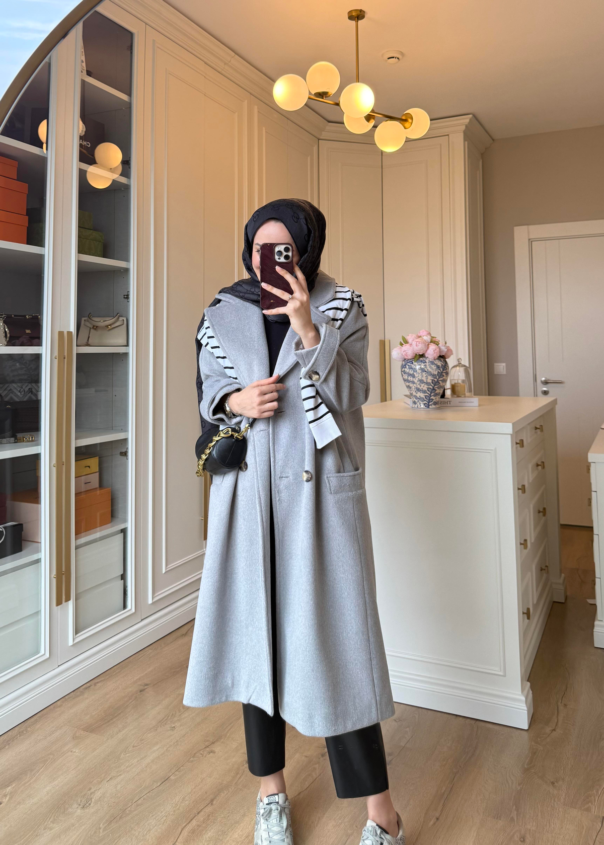 Premium Oversize Kaşe Kaban Gri