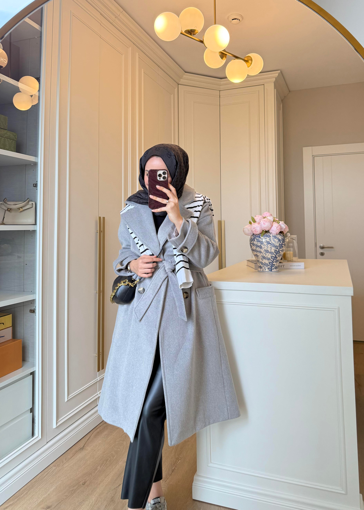 Premium Oversize Kaşe Kaban Gri