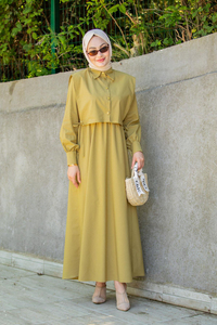 Üst Cepkenli Pamuk Cotton Elbise