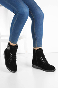 Bayan Bot - 1807 SİYAH SÜET