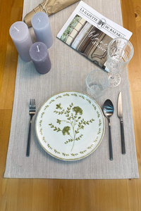 Düz Runner Bej Masa Örtüsü | Markaev