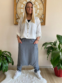 410840 File Detaylı Salaş Model Gömlek Ceket Beyaz