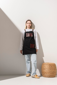 D-163 RING - Koyu Kahverengi Derili Önlük - APP-RON.COM