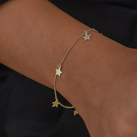 14 Ayar Altın Beşli Yıldız Bileklik