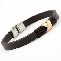 Welch Cross Rose Detailed Men's Steel Bracelet