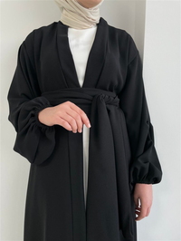 Siyah Zerda Abaya - Melek Araz