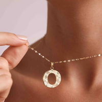 Letter Fusion Gold Necklace | 14K "O" Letter Necklace