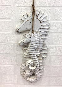 AHŞAP BEYAZ ÜÇLÜ DENİZ ATI DEKOR