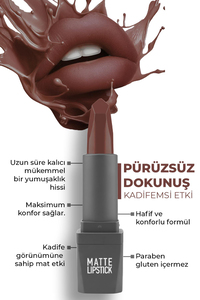 Mat Ruj - Kadifemsi Doku - Matte Lipstick 413 Dusty Plum - Alix Avien