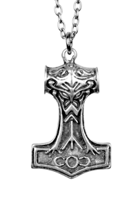Viking Mitolojisi Thor Çekiç Gümüş Kaplama 60 cm Zincir Erkek Kadın Kolye