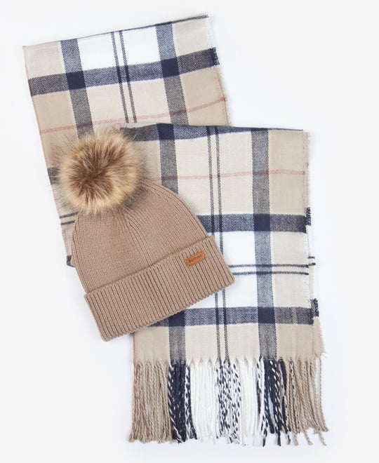 Barbour Dover Bere Hailes Scarf Gift Set BE71 Rosewood