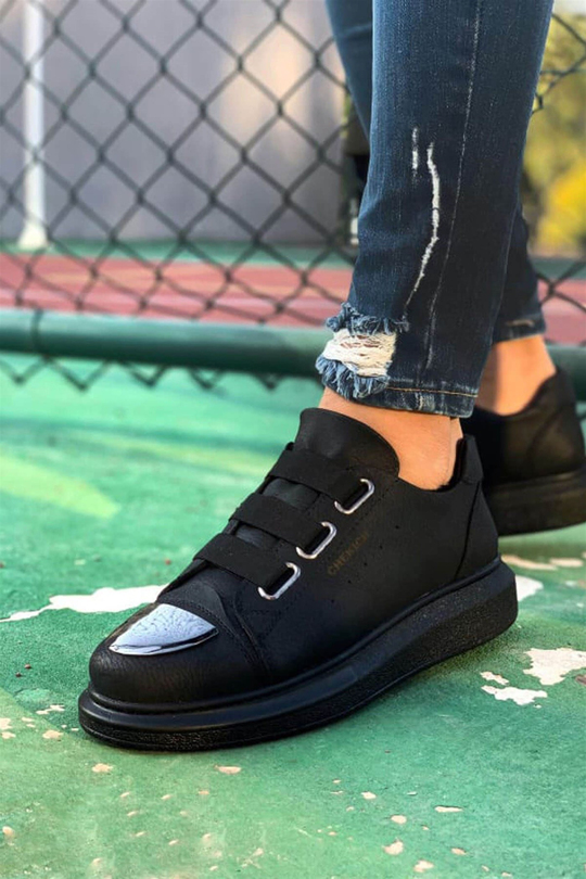 Chekich Metalic Mirror Men s Black Sole Black Sports Shoes